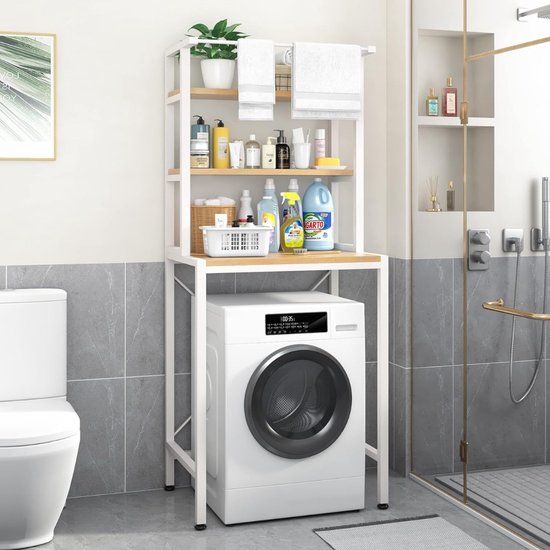 Wasmachine ombouw - Wasmachine meubel - Wasdroger kast - Wit ...