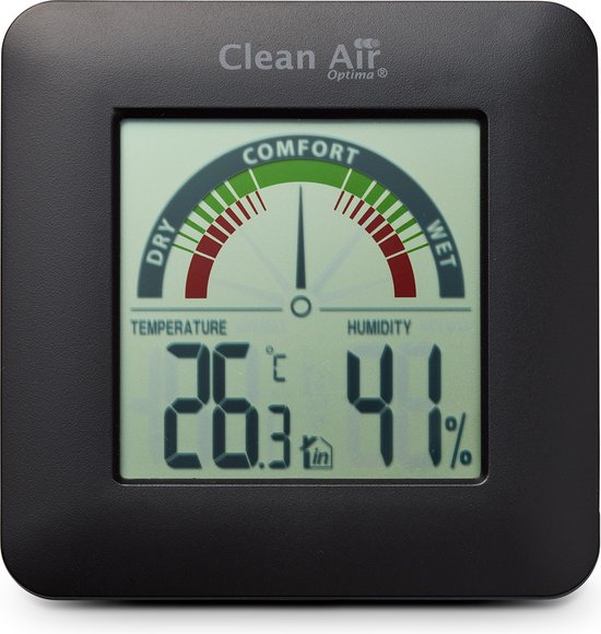 Clean Air Optima® HT-01B Hygrometer en Thermometer voor binnen - Grote ...