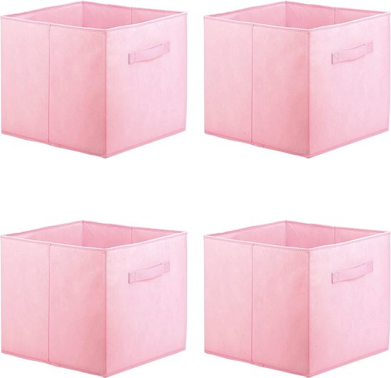 Opbergdozen, 4 stuks, 33 x 38 x 33 cm, grote vouwdozen, opbergkubussen ...