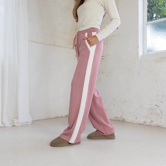 TwoDay dames broek roze met witte strepen - Maat S | bol