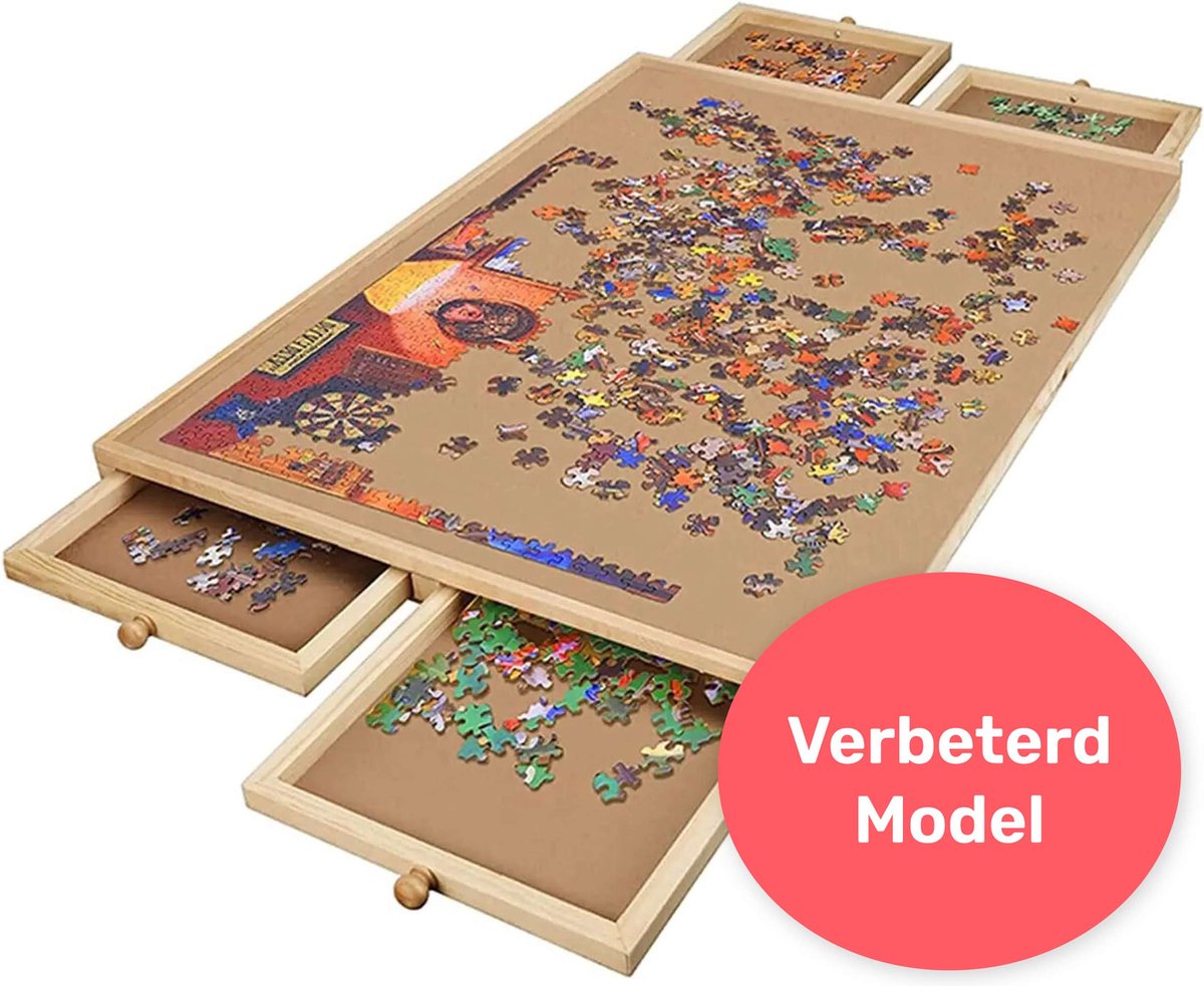 Puzzle - Puzzelbord met Opbergsysteem - 4 lades - 1000 stukjes - Houten ...