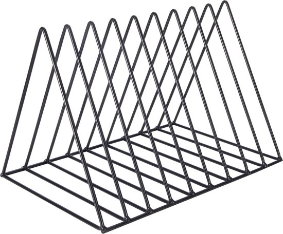 Metal Newspaper Rack, Triangle Desktop Magazine Stand, 9 Slots Book ...