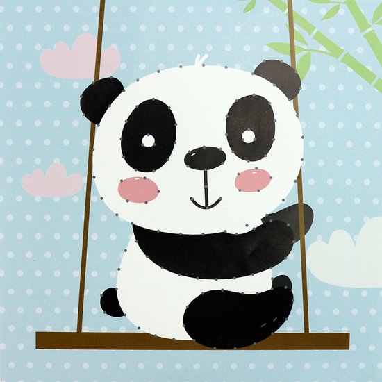 Knutselset - String-Art Panda - Zwart/Wit - Hobby DIY Kind 3+ - 21x21cm | bol