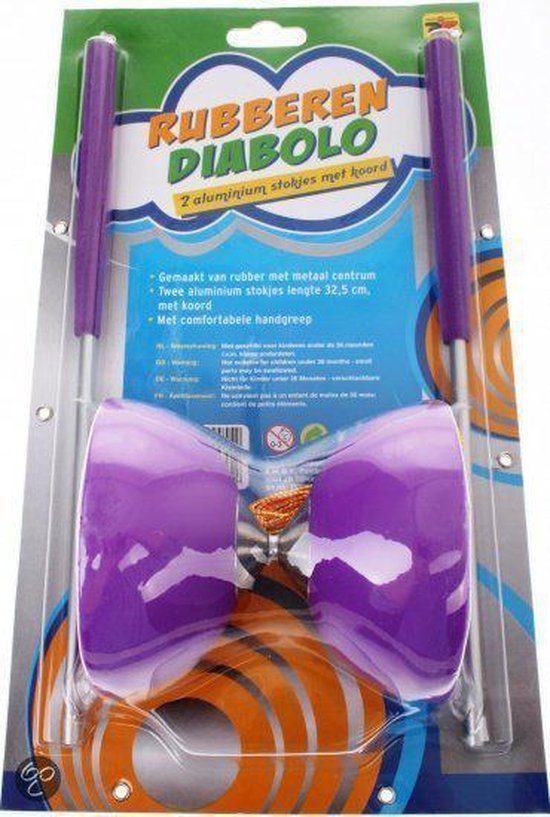 Angel toys Diabolo rubber met aluminium stokken paars | bol.com