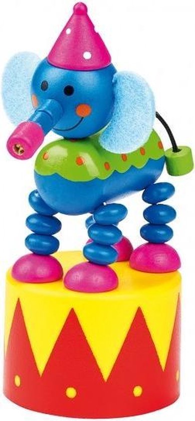 Moses Houten Drukfiguur Dansende Olifant 14 Cm Blauw/rood | bol