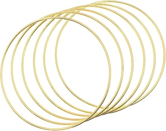 Grote gouden metalen hoepels voor het maken van 15cm macraméringen ...