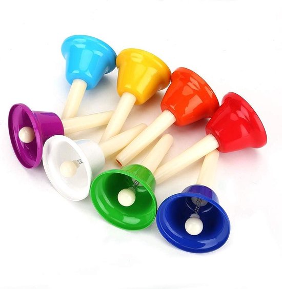 Coloful Hand Bell Set 8 Note Diatonische Muzikale Handbells - Metalen ...