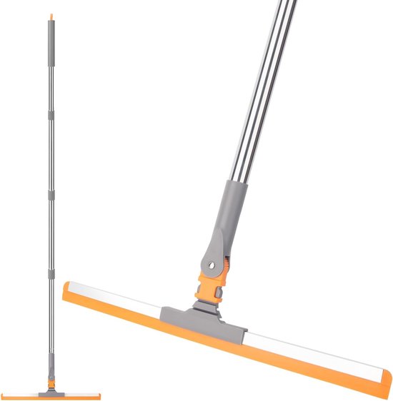 Vloerwisser voor Natte Ruimtes - Rubber Trekker Bezem met Lange Steel ...