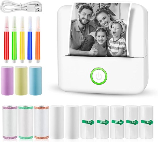 Mobiele fotoprinter - Draagbare mini-printer met 13 rollen ...