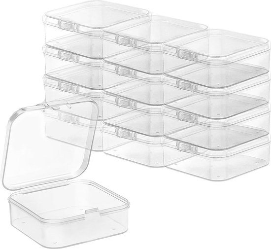 Opbergdozen met Deksel - Transparante Plastic Dozen - 12 Stuks - Klein ...