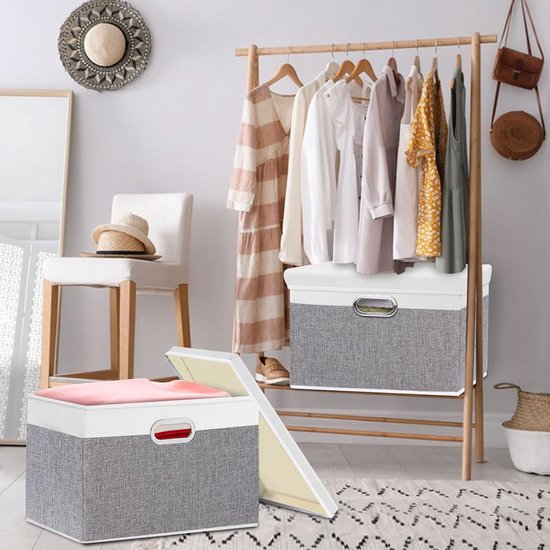 Opbergdozen met Deksel - stijlvolle opbergoplossing - 2 stuks - wit ...