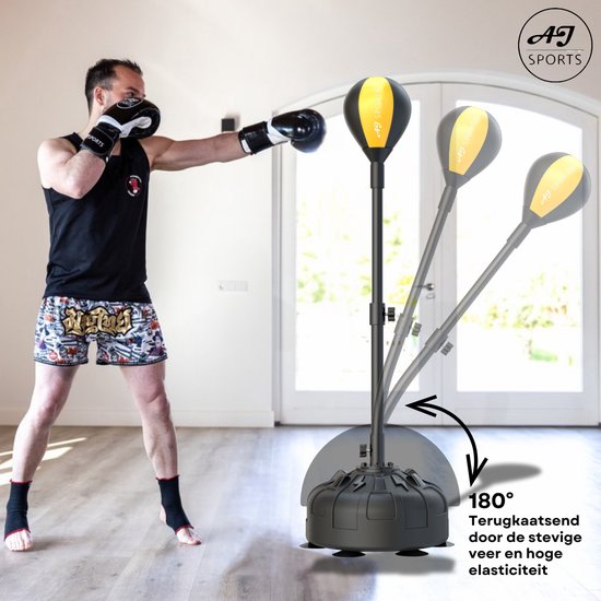 AJ-Sports Boksbal Staand V2 - 135 tot 175 cm - Bokszak - Boksen ...