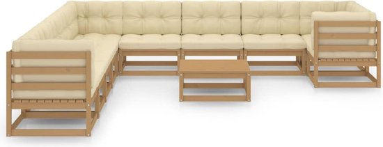 vidaXL Loungeset - Honingbruin Grenenhout | bol