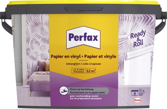Perfax Ready & Roll Behanglijm Papier & Vinyl 4.5 kg | Eenvoudig en ...