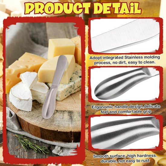 Butter Knife Set - Pack of 4 Stainless Steel Knives for Cheese ...