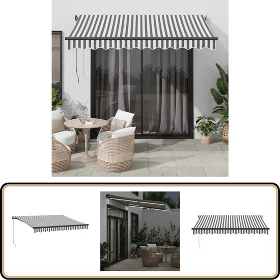 vidaXL Luifel - Handmatig Uittrekbaar - LED - 300x250 cm Uittrekbare ...