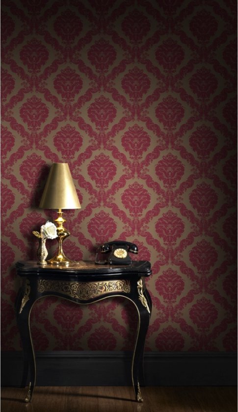 klassiek behang barok rood goud CAFE KROEG BEHANG BAROK | bol