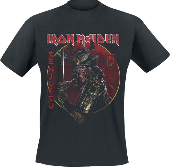 Iron Maiden Senjutsu Eddie Gold Circle T-shirt zwart 3XL Katoen Heren ...