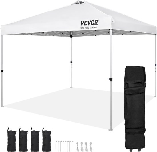 VEVOR 304.8 x 304.8 cm Draagbare Pop-Up Luifeltent, UPF 50+ Uv-Bescherming En CPAI-84... | bol