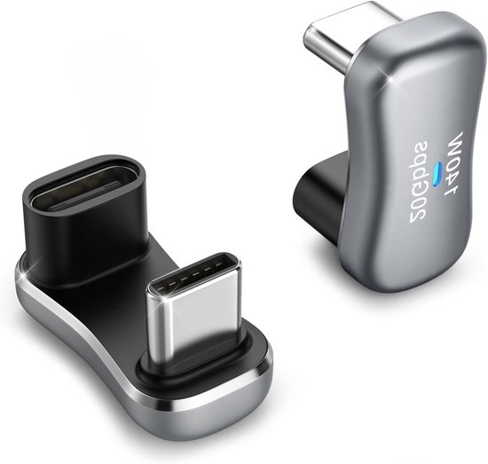 USB C Adapter 2 Pack U Shape USB-C Male to USB-C Female Connector with ...