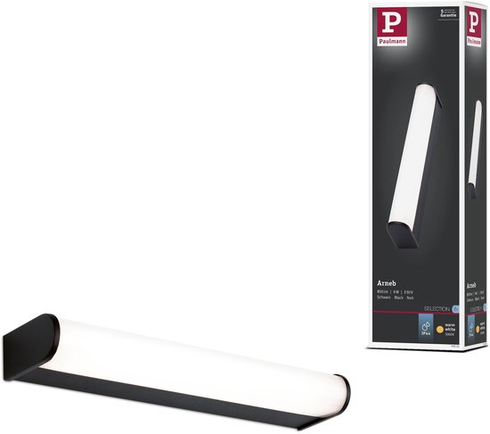 Selection Bathroom LED-wandlamp Arneb IP44 3000K 700lm 230V 9W Zwart | bol