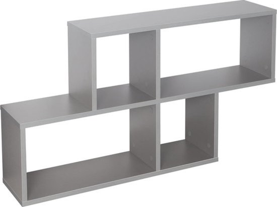 Wandplank 100 x 53 x 20 cm Grijs Hangplank Zwevende Plank | bol