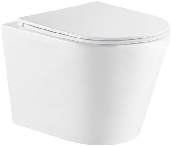 QeramiQ Dely Toiletset - 36.3x51.7cm - diepspoel - rimless - Geberit ...