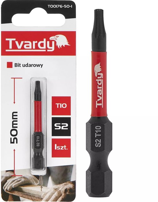 Tvardy Impact bit T10 - 50mm - S2 staal - Magnetische tip - Versterkte ...