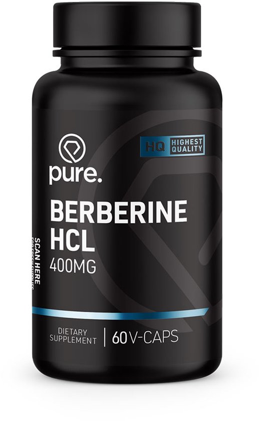 Pure. Berberine HCL - 400mg - 60 V-Caps - Plantaardig - Vegan Capsules ...