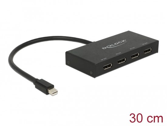 DisplayPort 1.2 Splitter 1 x Mini DisplayPort in> 4 x DisplayPort uit ...