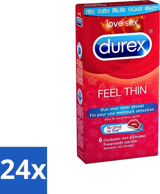Durex - Feel Thin - Condooms - Met Glijmiddel - 6 Condooms ...