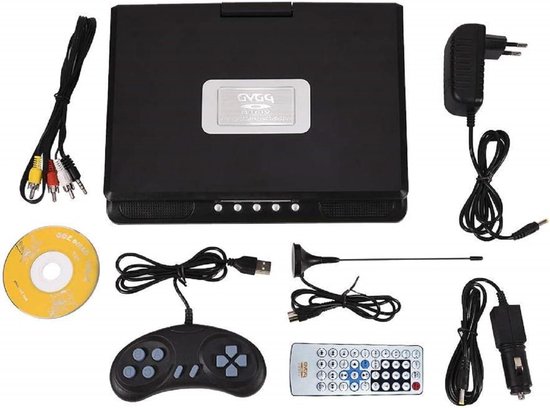 9-Inch Portable LCD Widescreen DVD Video Player with Rotatable Screen ...