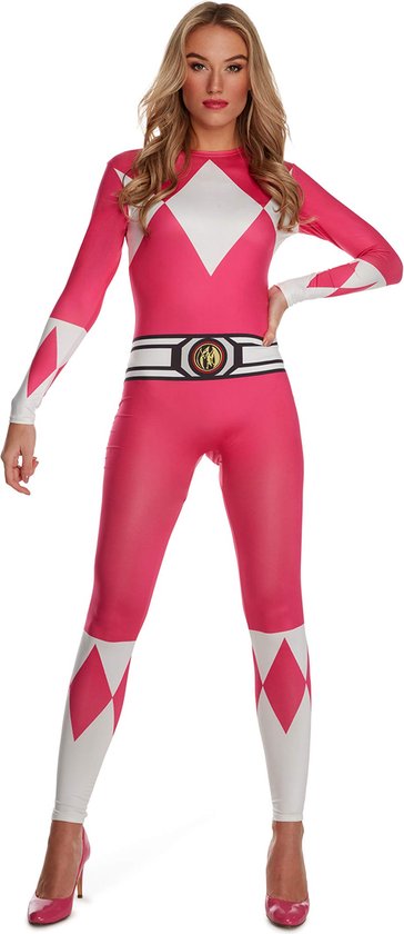 Morphsuit roze Power Ranger kostuum volwassene, Power Rangers kostuum ...