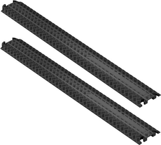 Zwarte Kabeldrempel - Kabelgoot - 1 Kanaal - 2 Stuks - Lengte 100 cm ...