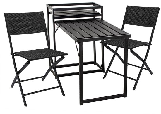 MEUBILAIR VOOR BALKON TUIN TERRAS opvouwbare set SET Tafel 2 stoelen | bol