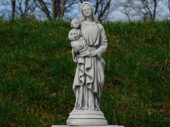Beeld Maria met Kind - 42 cm - Steen | bol