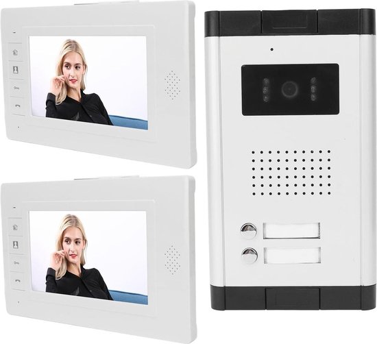 Videodeurbel 7 Inch TFT-monitor 2 Binnenunits 2-weg Video-intercomsysteem voor Villa... | bol