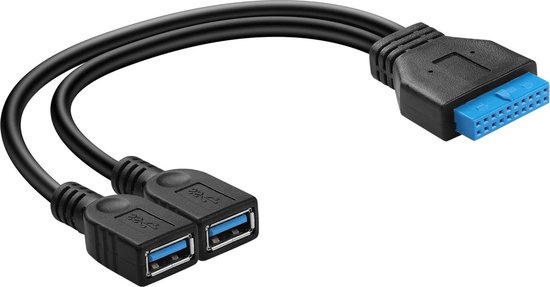 USB 3.0 naar Moederbord 19/20pin Y Splitter Kabel - A Vrouwelijk naar ...