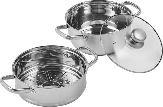 VEVOR 22cm Stoompan,Roestvrij Staal,Grote Capaciteit & Multifunctioneel ...