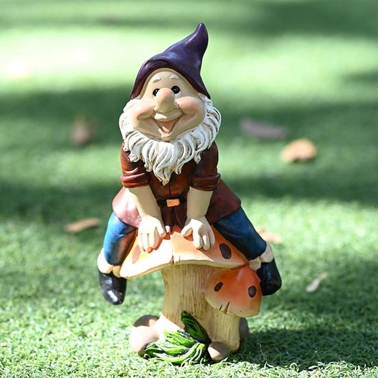 Schattige Kabouter Paddenstoel en Dwerg Tuinbeelden - Miniatuur Cartoon ...