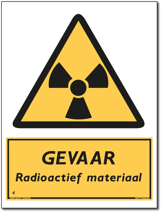 GEVAAR Radioactief materiaal bord - Bord 300 x 400 mm - (Forex) | bol