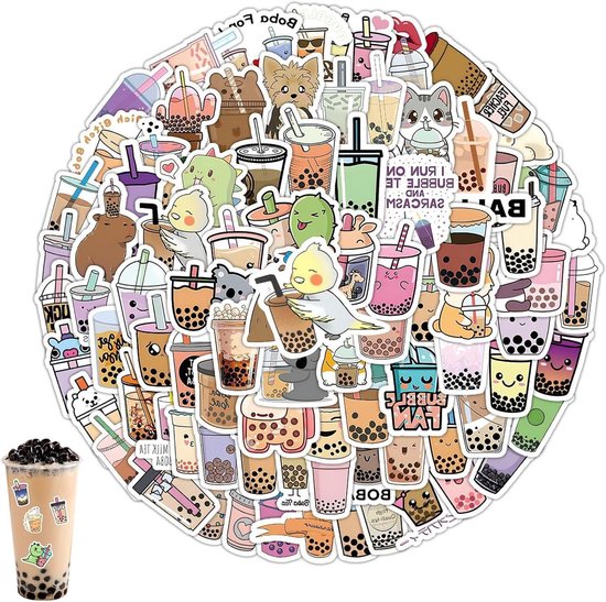 Waterdichte Bubble Tea stickers | bol