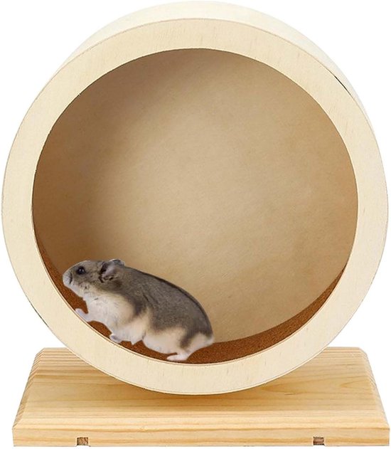 Loopwiel van hout Ø 15 cm met gesloten loopvlak van kurk voor hamsters - accessoires... | bol