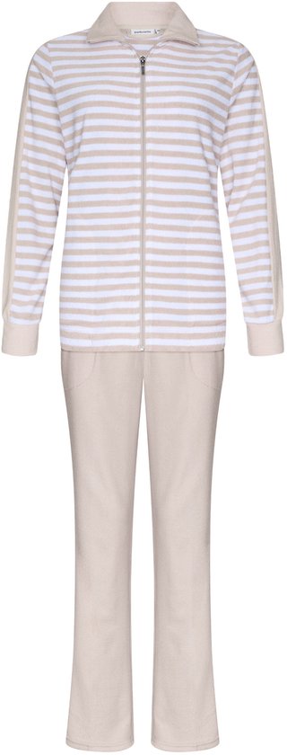 Pastunette Huispak Beige Dream - Badstof - Beige/Wit - Rits - Maat 42 | bol