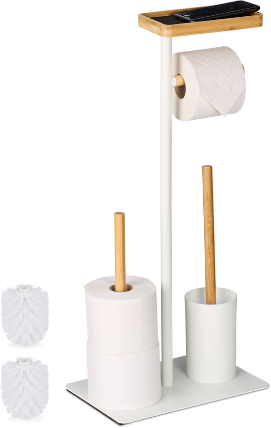 wc-rolhouder staand - reserverolhouder - plankje - wc borstel met ...