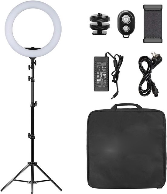 LED Ringlamp met Statief - 48 cm Dimbare LED Ringlicht voor Mobiele ...
