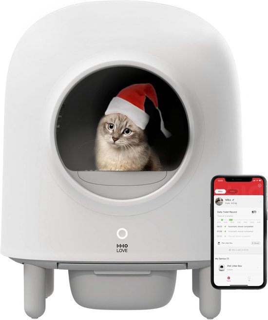 Slimme Zelfreinigende Kattenbak voor Meerdere Katten met App ...