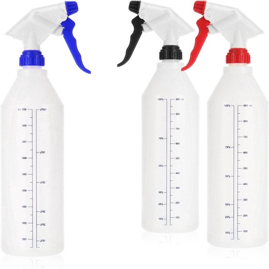 Spuitfles met schaalverdeling - chemicaliënbestendig - 3 stuks | bol
