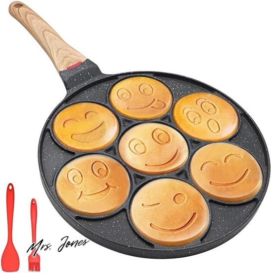 Mrs. Jones Pannenkoekenpannen Anti-aanbak Pannenkoek Bakplaat 7 Gat ...