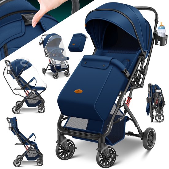 KIDIZ® Buggy 3 in 1 Kinderwagen Inklapbaar met voetenzak Baby ...